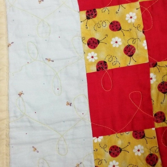 Bedding | Vintage Handmade Ladybug Baby Quilt | Poshmark
